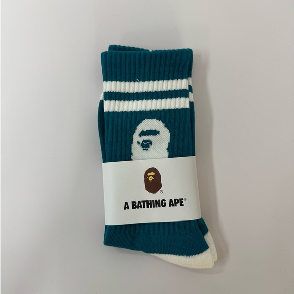 Bape | Underwear & Socks | Bape Crew Socks Striped Logo Mens Womens ...